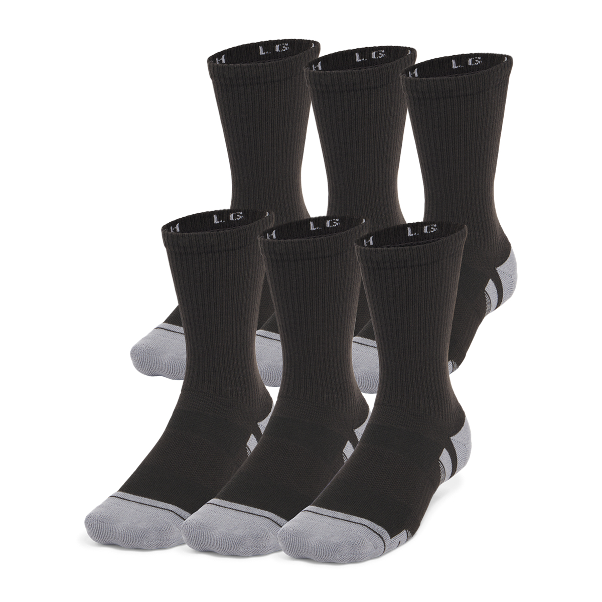 Under Armour Unisex UA Performance Tech 6-Pack Crew Socks | Kvantum ...